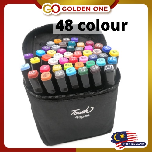 Touch Art Marker (48pcs)Brush Pen Warna Drawing Art Supplies marker pen ...