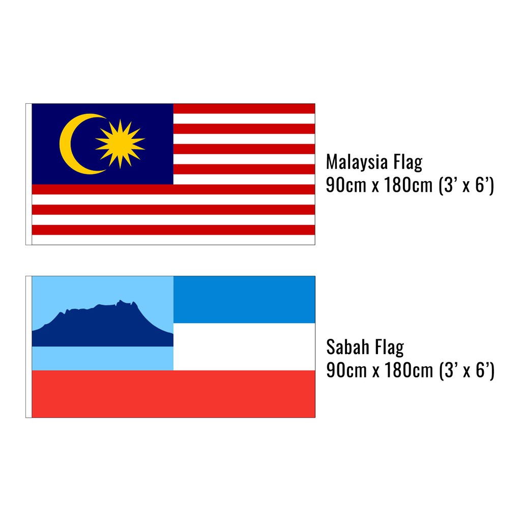 Bendera Malaysia / Sabah Flag (90cm x 180cm) | Shopee Malaysia