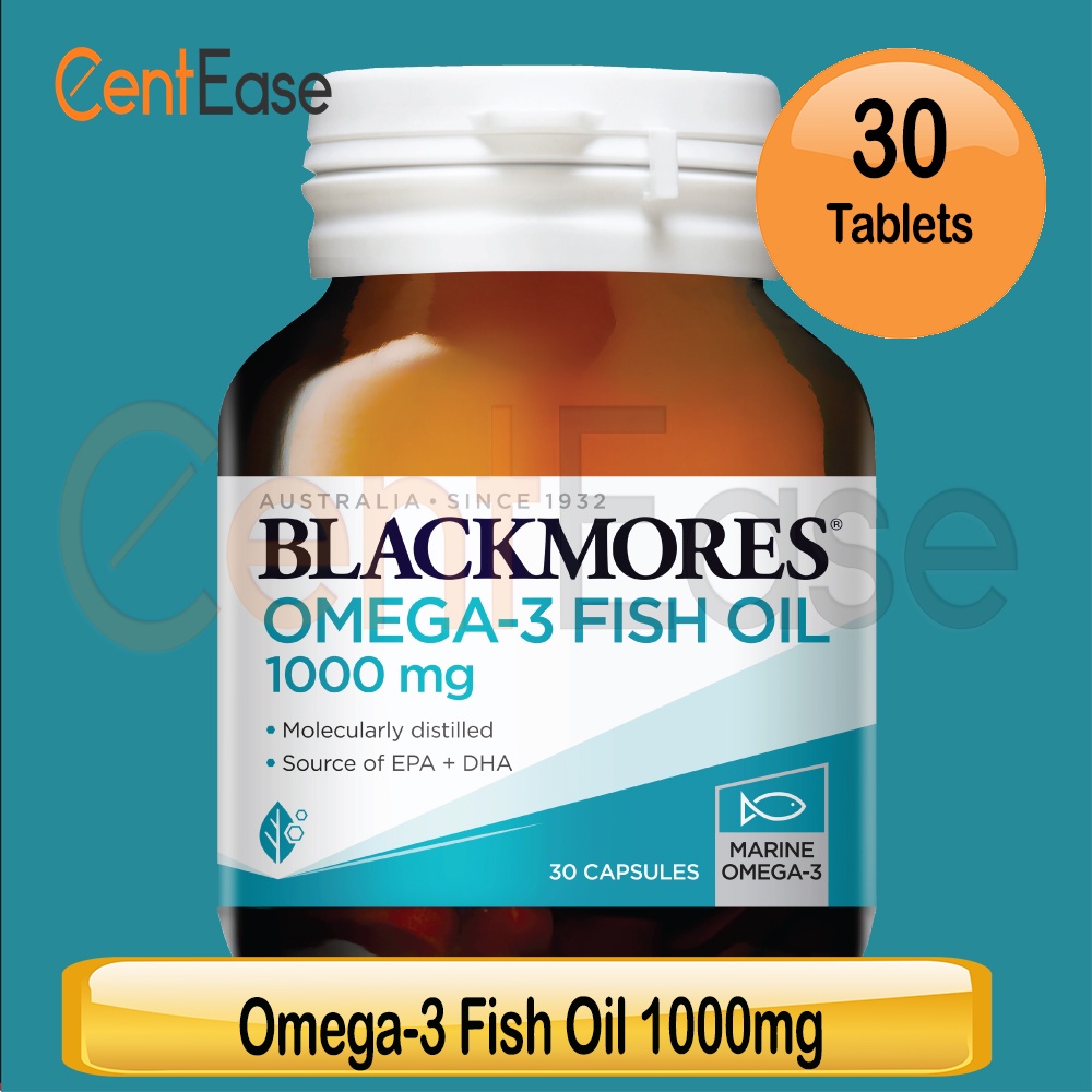 Blackmores Omega-3 Fish Oil 1000mg Supplement 30s Capsules | Shopee ...