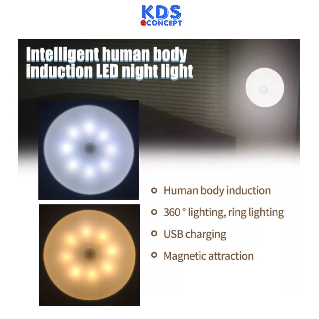 [KDS E Concept] Night Lamp LED Motion Sensor Light Automatic On/Off ...