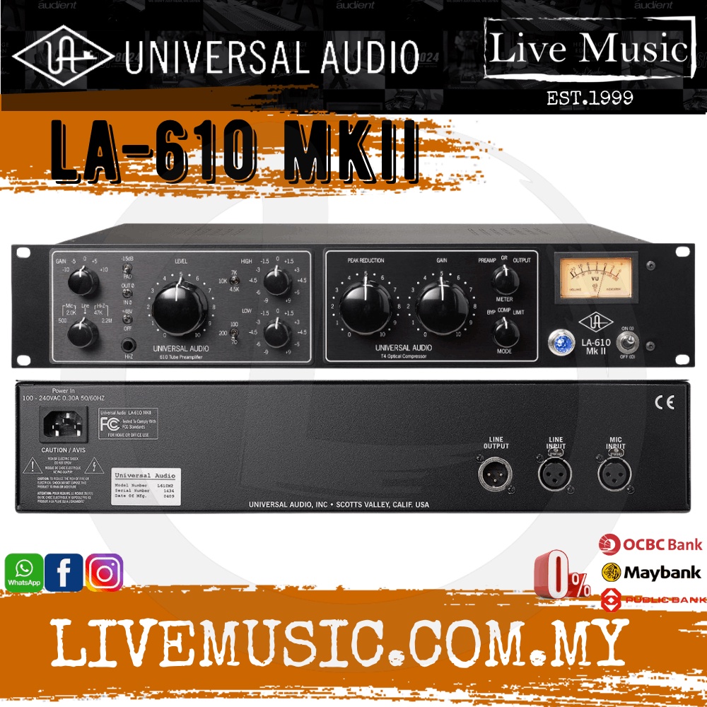 Universal Audio LA-610 Mk II Tube Channel Strip ( LA-610-MkII / LA610 ...