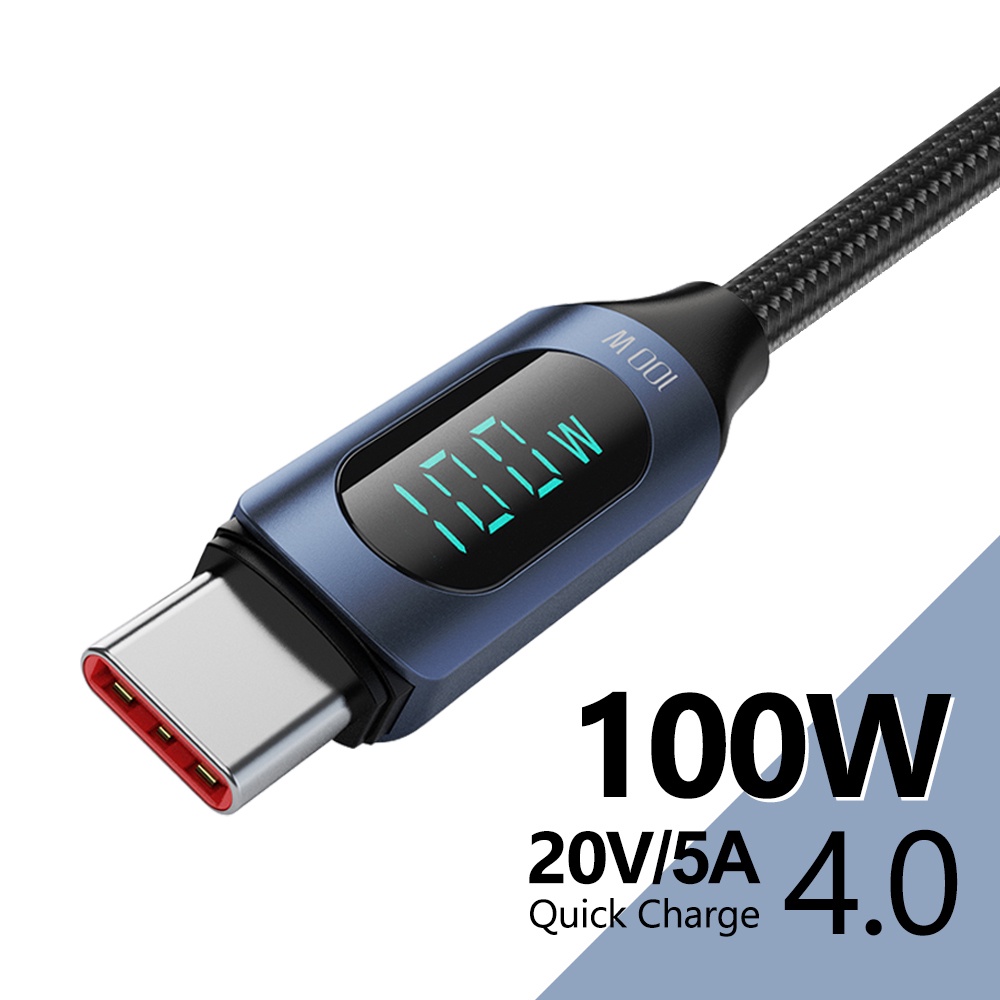 100W Fast Charging Type C to Type C Cable LED Displaying 66W USB-C ...
