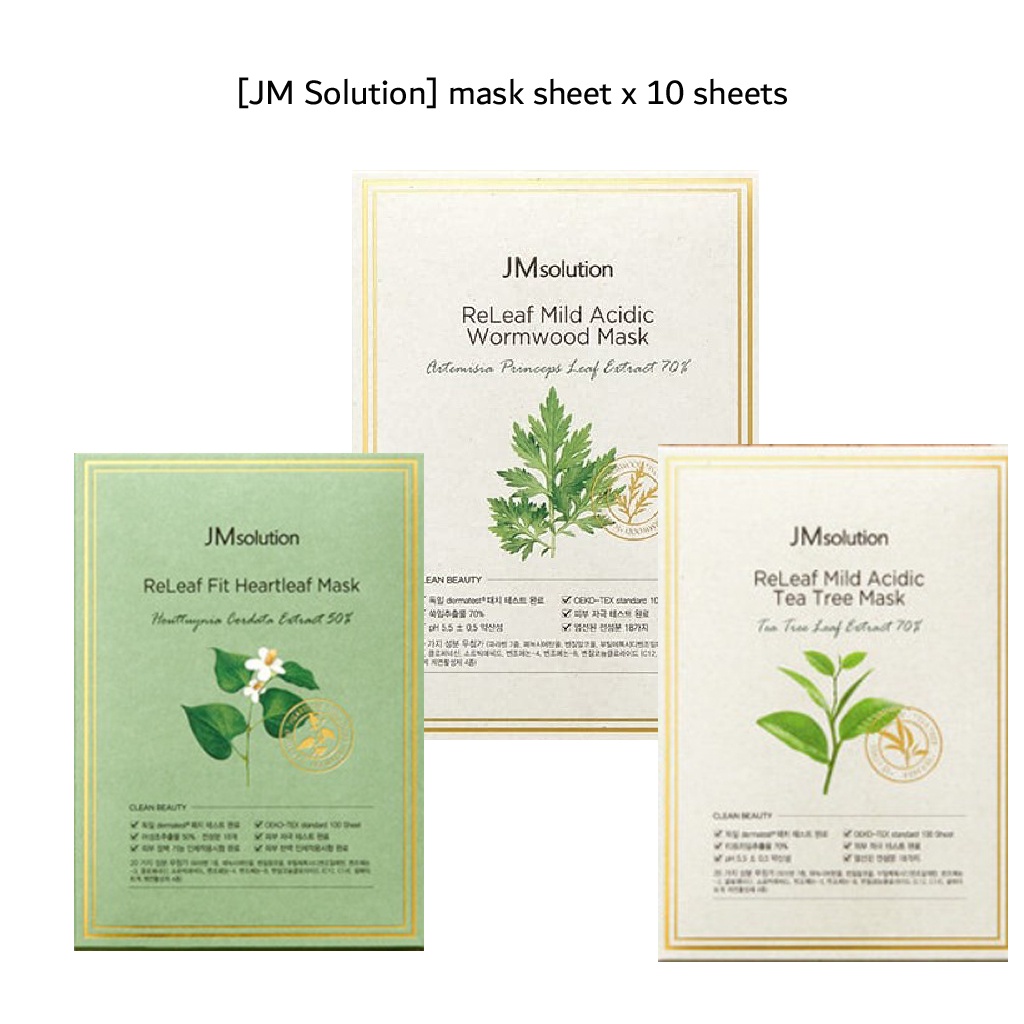 [JM Solution] Releaf Fit heartleaf mask/Releaf mild acidic tea tree ...