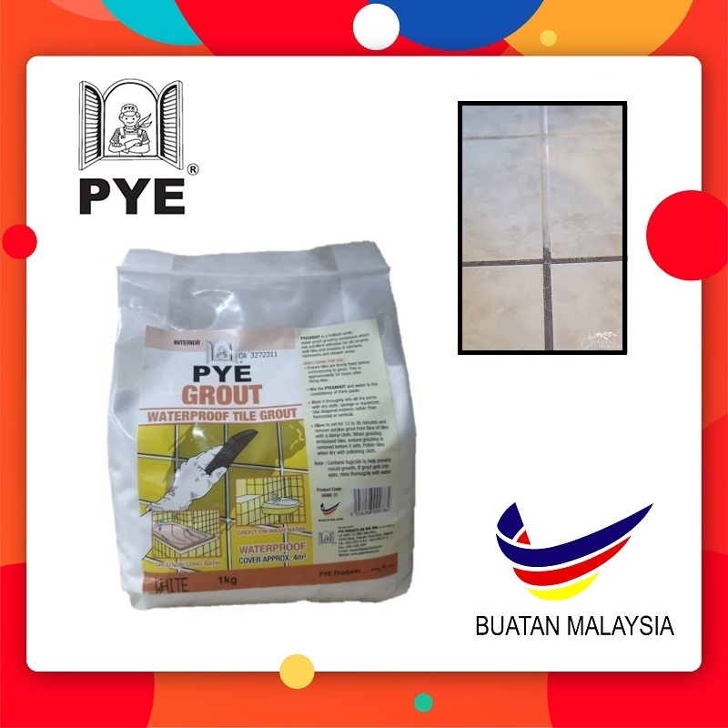 PYE Waterproof Tile Grout 1kg White/Grey / Jubin Cement | Shopee Malaysia