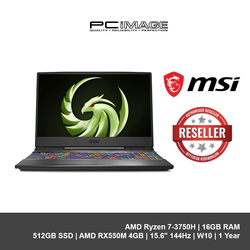MSI Alpha 15 A3DDK-097 (AMD Ryzen R7-3750H/512GB SSD/16GB/RX5500M 4GB ...