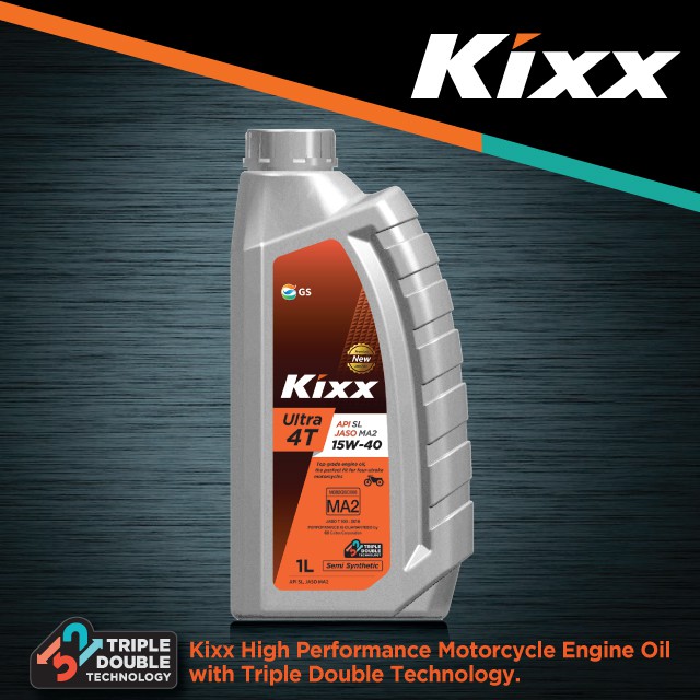 Kixx Motorcycle Engine Oil Ultra 4T 15W40 Semi Synthetic SL/MA2 1L ...