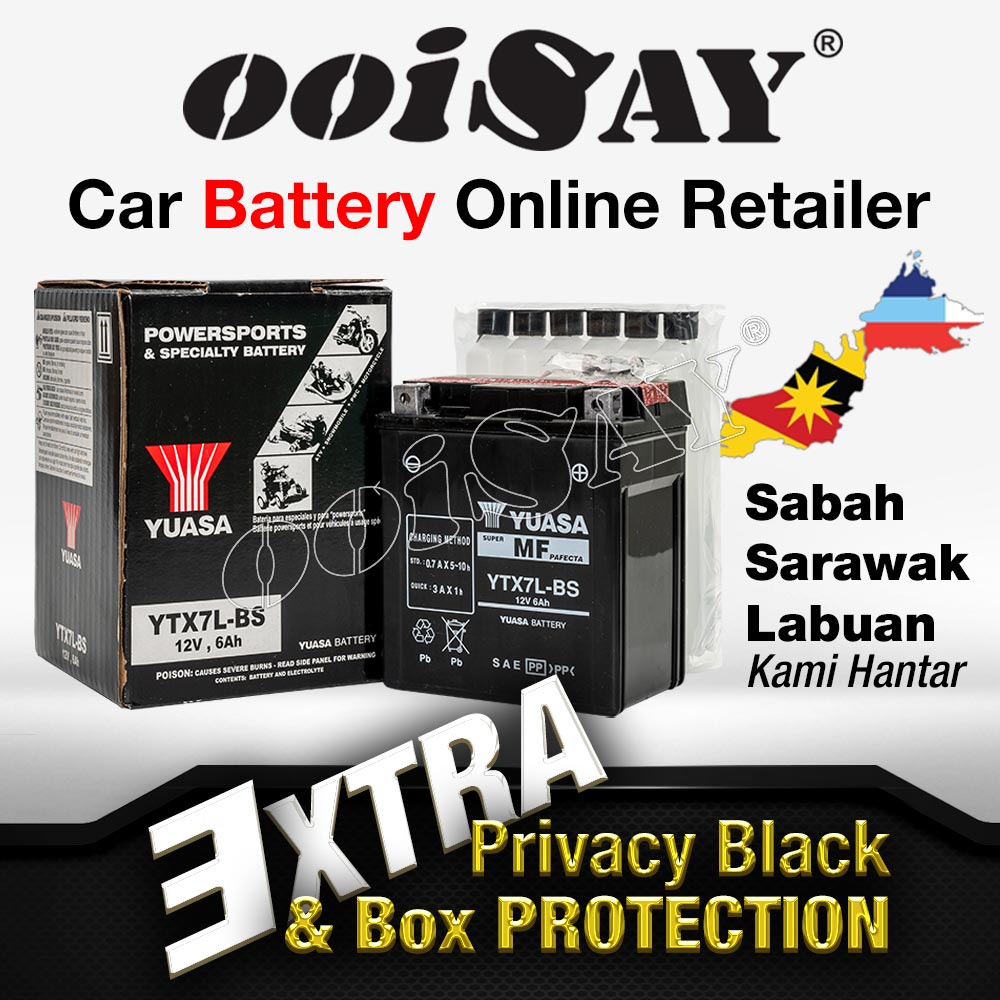 YUASA YTX7L-BS (MF) - Motorcycle Battery - R25 BENELLI RFS150 CBR250 ...