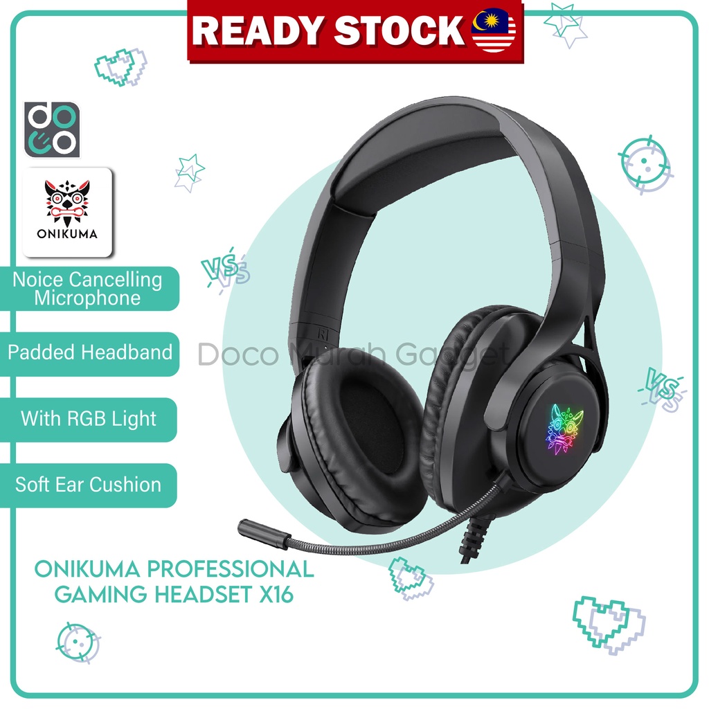 Onikuma Professional Gaming Headphone with RGB Light X16 | Shopee Malaysia