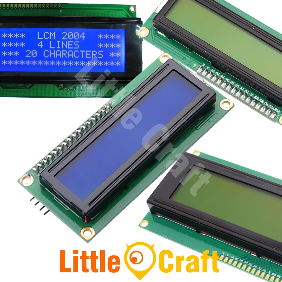 Character LCD Display 1602 2004 Blue Yellow Backlight With I2C Without I2C for Arduino | Shopee ...