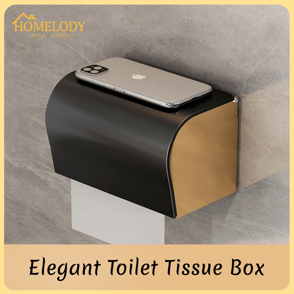HOMELODY Wall Mounted Waterproof Space Aluminium Tissue Roll Box Holder ...