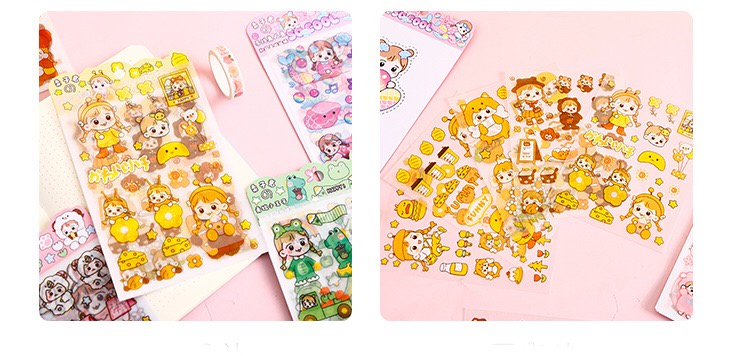4Pcs Cute Sticker PET Waterproof Stickers Unicorn Sticker Diary Journal ...