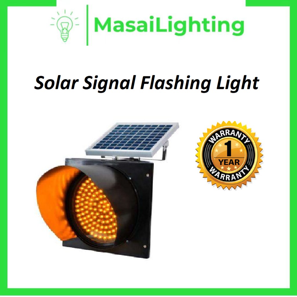 1 YEAR WARRANTY solar amber blinker Yellow LED Flashing Signal Solar ...