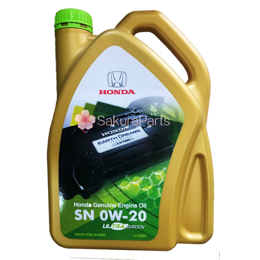 Honda 0w20 Fully Synthetic Engine Oil 4L (Original) 08234-P99-A4NM3 ...