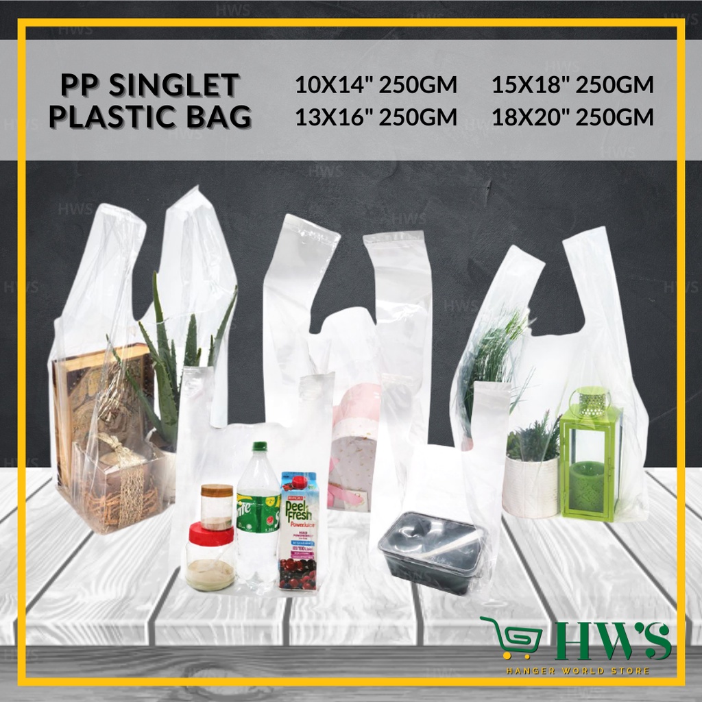 HWS PP PLASTIC BAG / PP SINGLET PLASTIC BAG / TRANSPARENT PLASTIC BAG ...