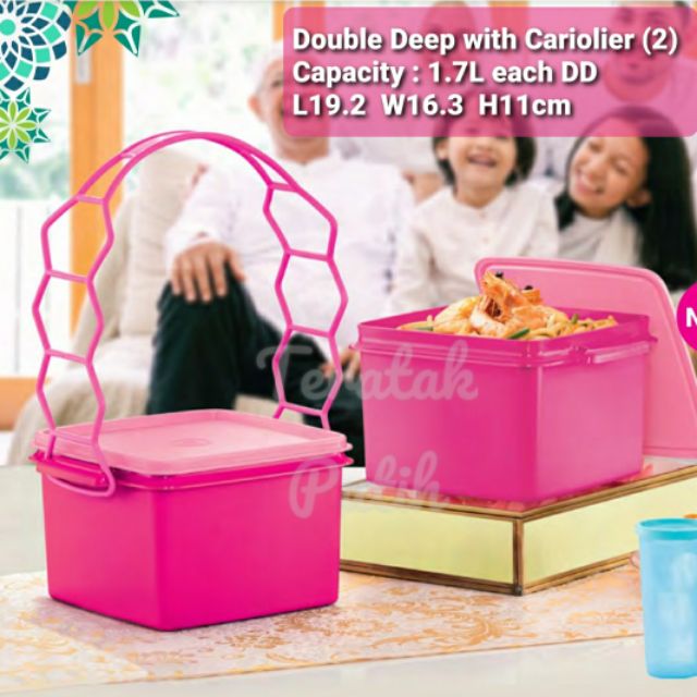 READY STOCK - TUPPERWARE - DOUBLE DEEP c/w CARIOLIER 1.7L - PINK ...