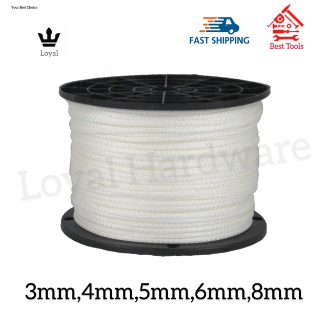 WHITE BRAIDED NYLON ROPE ( 3MM,4MM,5MM,6MM,8MM ) | Shopee Malaysia