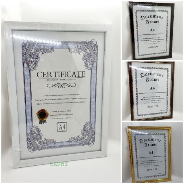 Certificate , Document Frame A4 Size Wooden / Frame Sijil , Dokumen ...