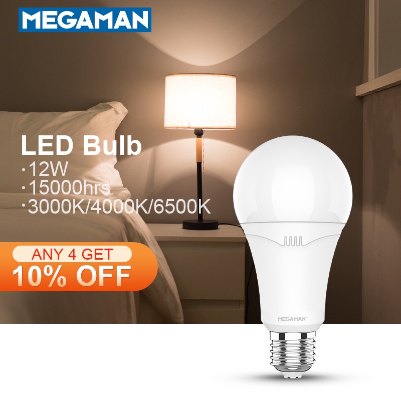 Megaman LED Bulb Light A65 E27 Eye Care Classic Energy Saving Lamp (12W ...
