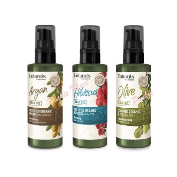 Natural by Watsons Olive Hair Oil / Argan Hair Oil / Hibiscus Oil 100ml ...
