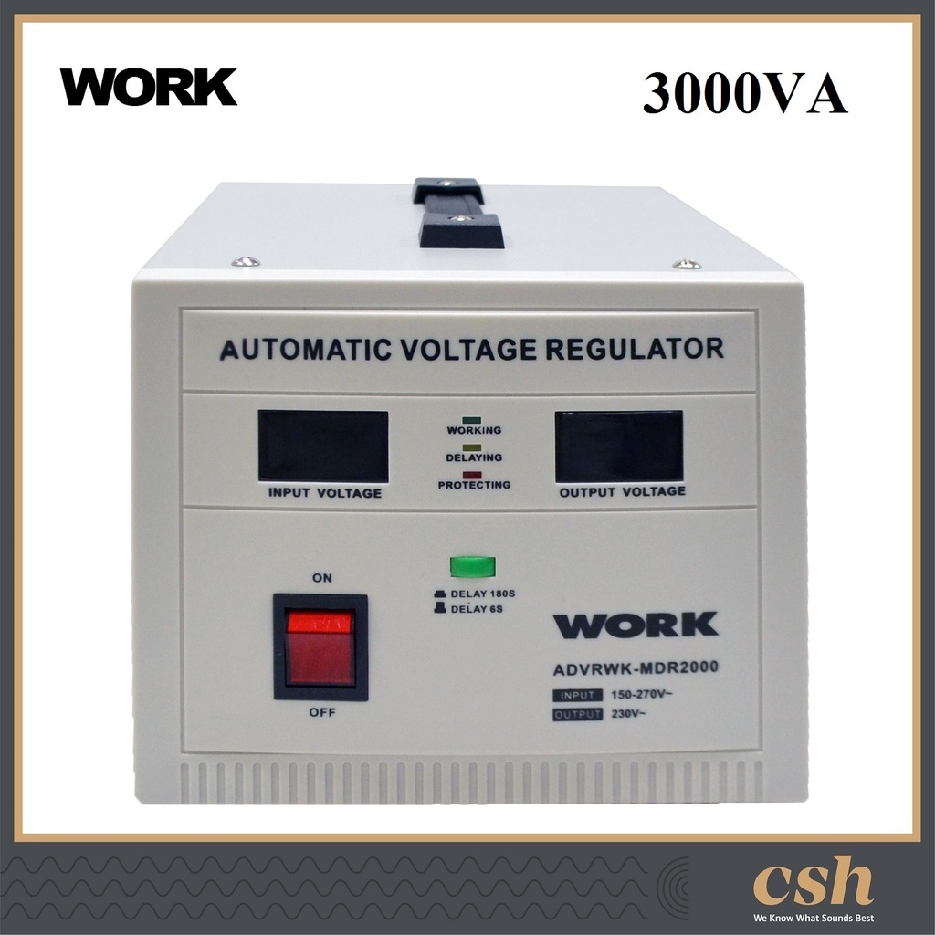 WORK MDR3000 3000VA AVR Automatic Voltage Regulator Servo Motor Type ...