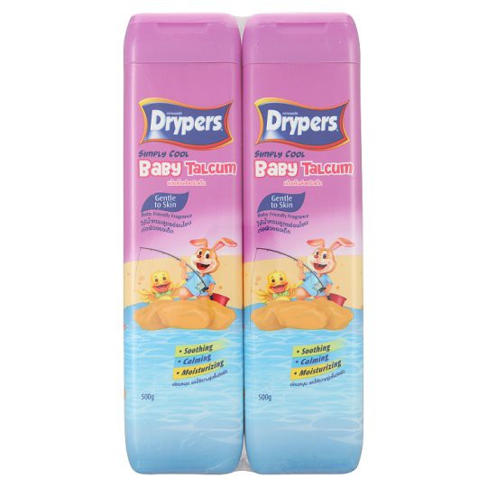 Drypers Simply Cool Baby Talcum 2 x 500g | BeeCost