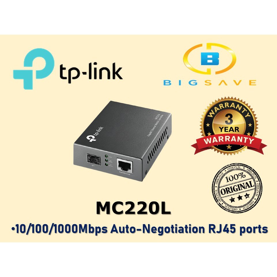 TP-LINK MC220L GIGABIT SFP MEDIA CONVERTER | Shopee Malaysia