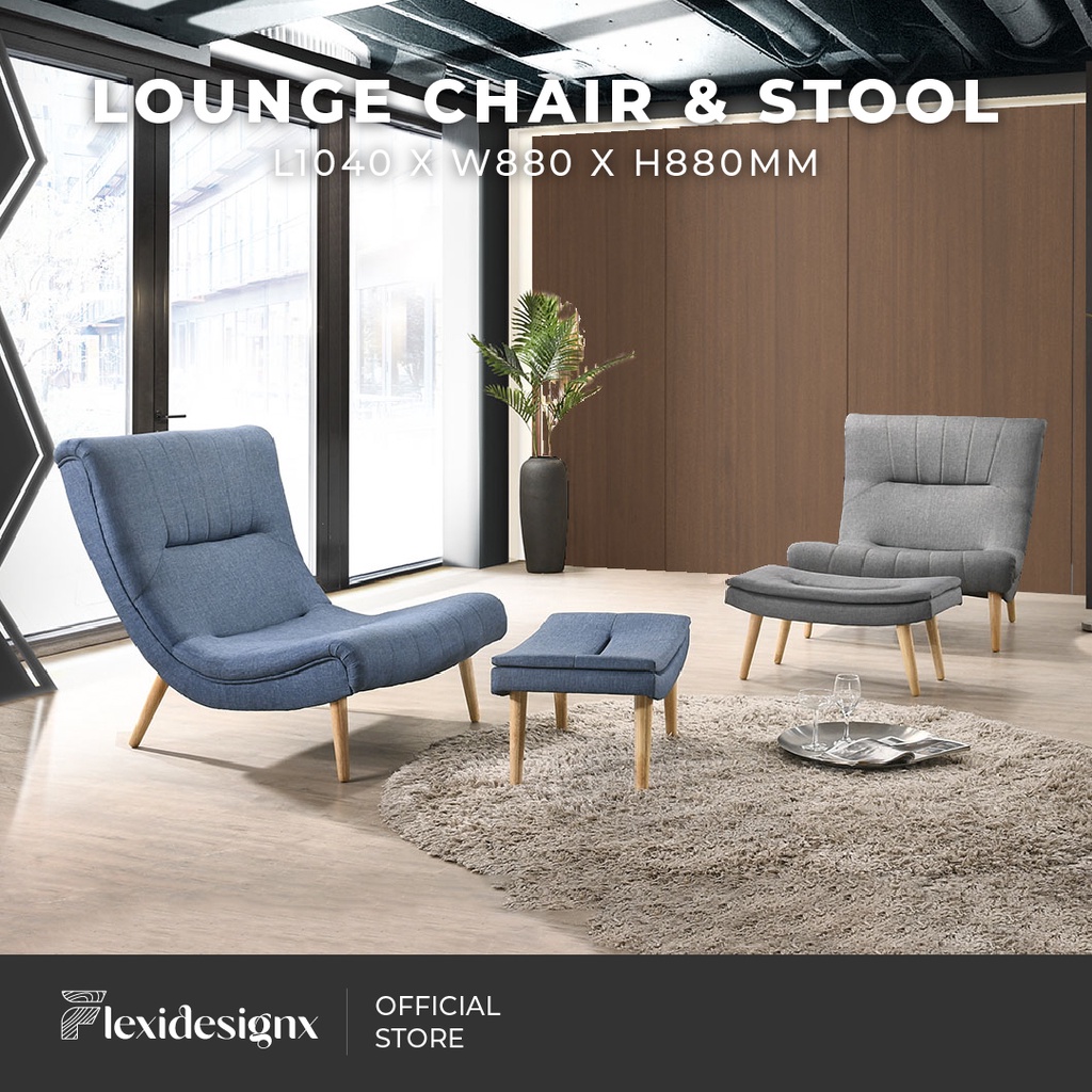 Lounge Chairs with Stool Single Seater Sofa Relax Chair Legs Stool ...