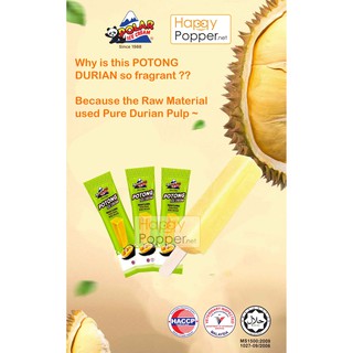 Happypopper Polar Ice Cream 58ml x 30 pcs Durian Flavour Potong Ice ...