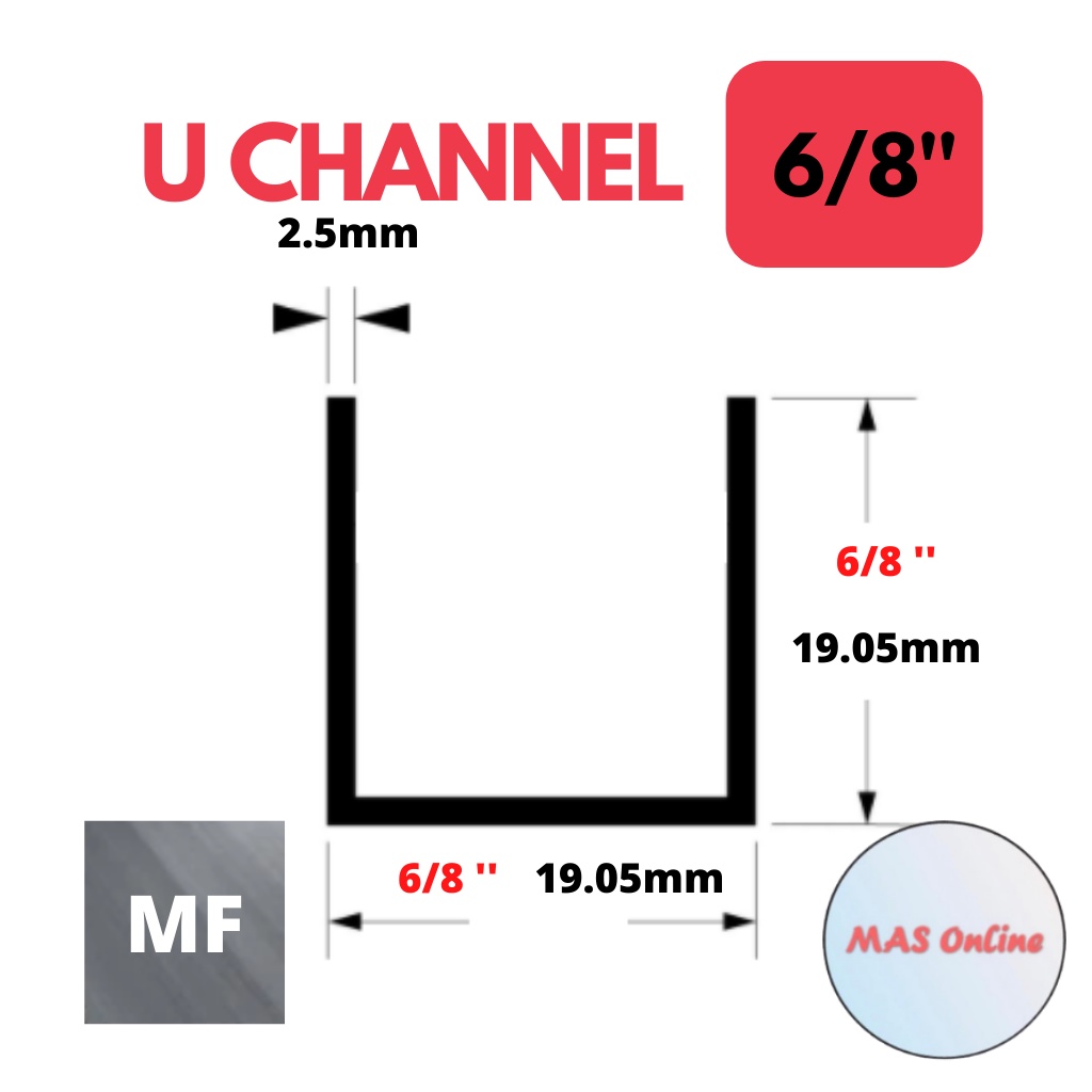 6/8'', 1'' Aluminium U Channel Equal Channel Bar U Shape Bar Aluminium ...