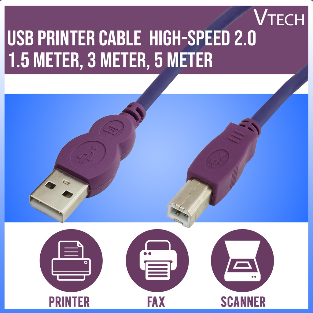 USB Printer 2.0 High Speed Cable 1.5M/3M/5M for Canon Epson HP Printer ...