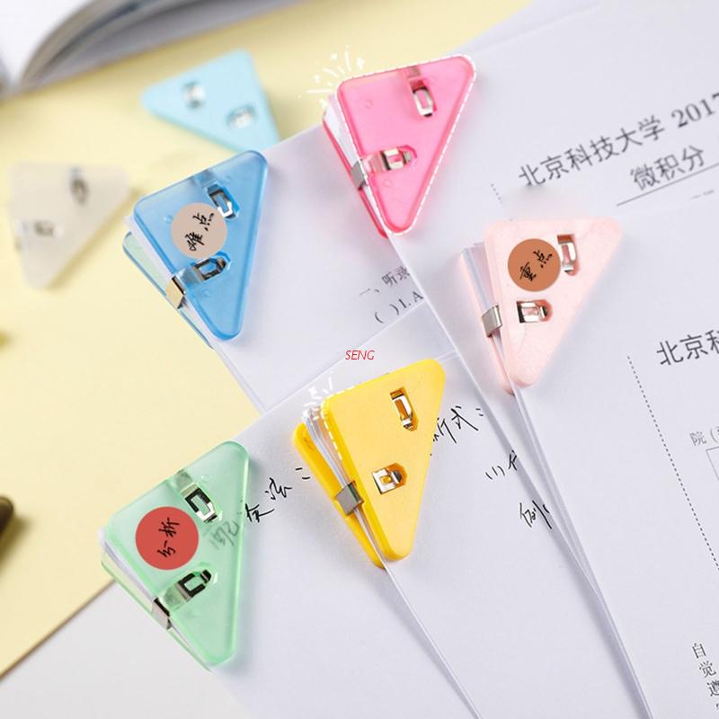 seng Colorful Paper Clamp Corner Paper Clamp Book Page Mark File Clip ...