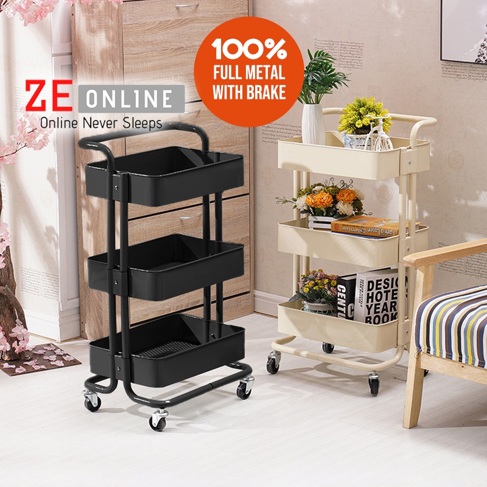 Fast Shipping (100% Full Metal) Ikea 3 Tiers Multi-Function Carbon ...