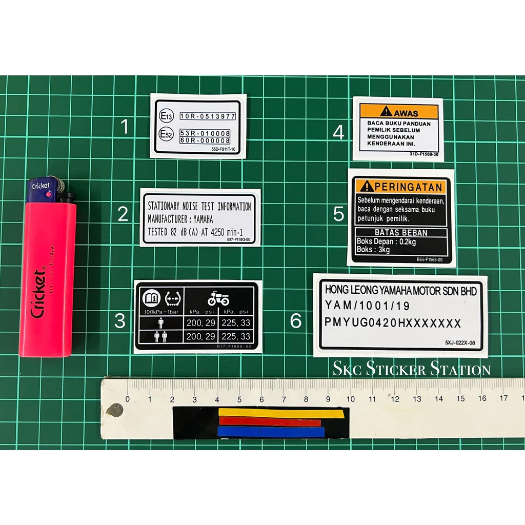 Sticker Swing Arm Motor (Amaran/Awas/Peringatan/Hong Leong Yamaha Motor ...