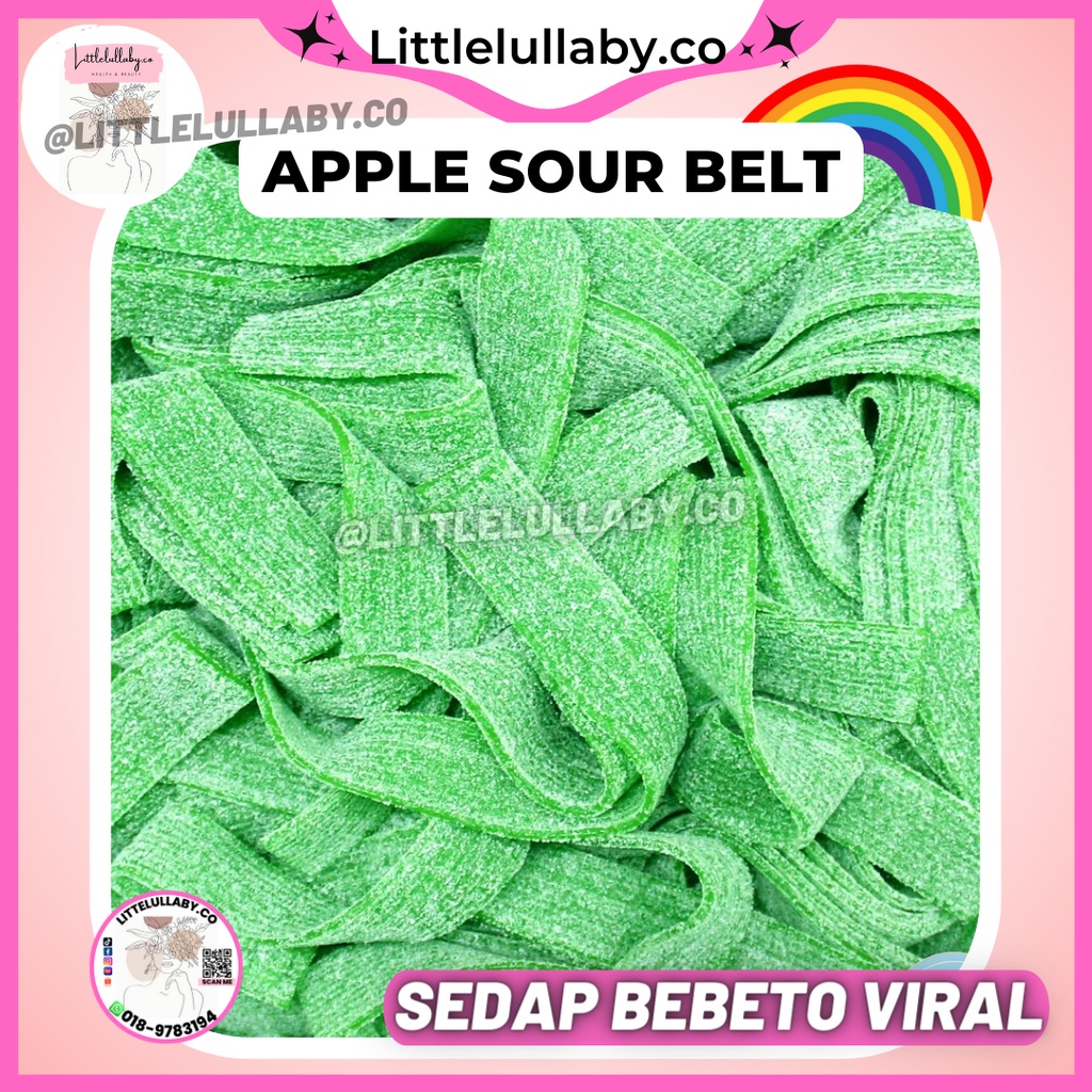 [Apple Sour Belt] Sour Candy Halal Gummy Bebeto Snack Gummi Jelly Jajan ...