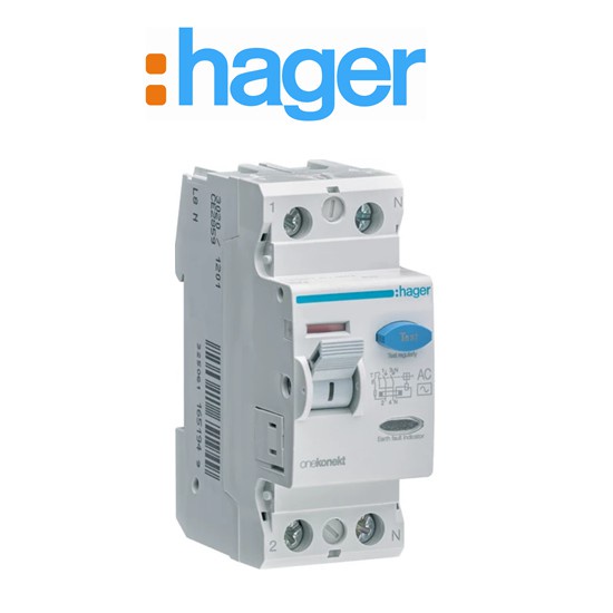 Hager 40A / 63A 2Pole 100mA / 30mA ELCB RCCB with SIRIM Approve | Shopee Malaysia