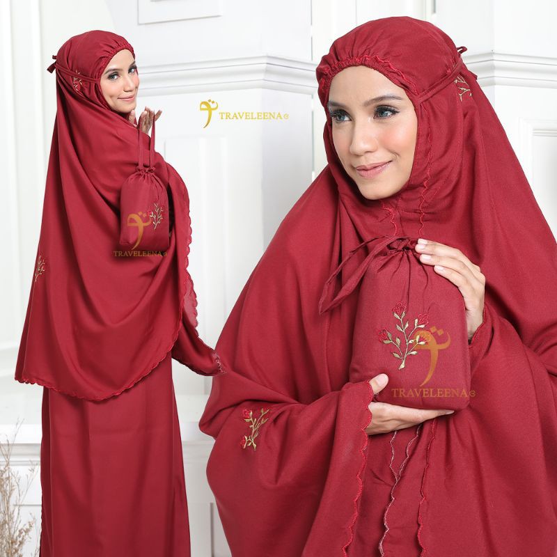 Telekung Aleena Original Silky Crepe Traveleena Luna Mini Pouch ...