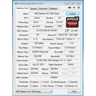 HP ATI AMD Radeon HD 7400 1GB GDDR3 64bit SFF Graphic Video Display ...