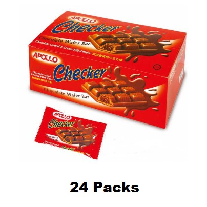 24 Packs 1777 Apollo Checker Chocolate Wafer Bar HALAL (LOCAL READY ...