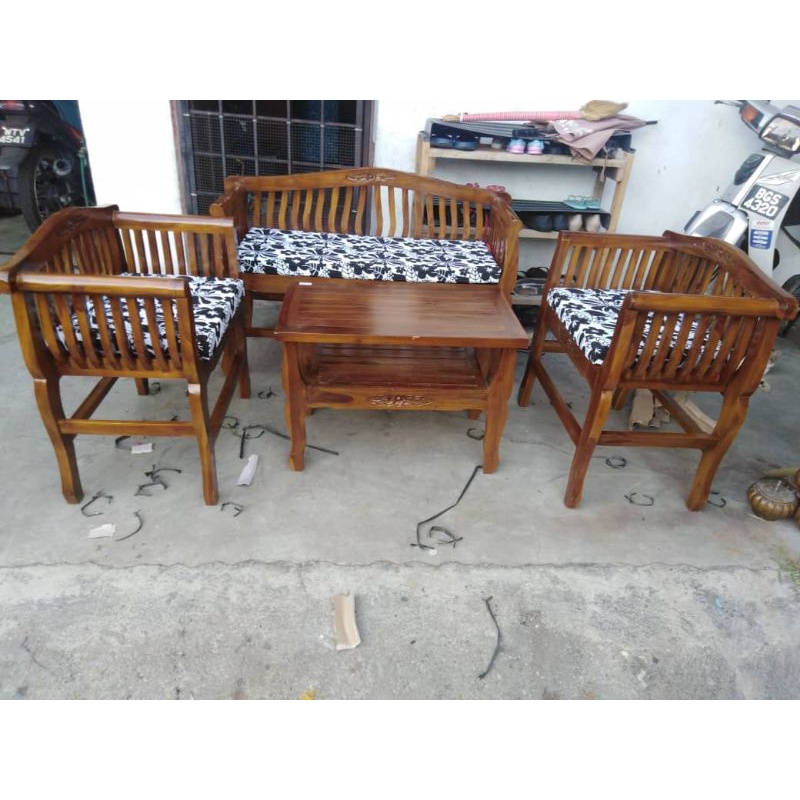 kerusi kayu jati set kartini Indonesia | Shopee Malaysia