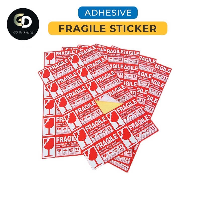 Fragile Sticker Fragile Label Warning Label Mudah Pecah Pelekat Carton ...
