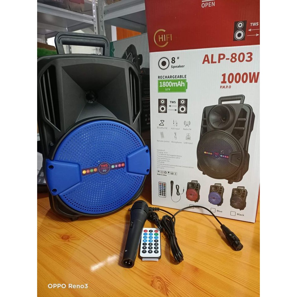  ALP 801 Wireless Portable Bluetooth Speaker With Led Light With Mic