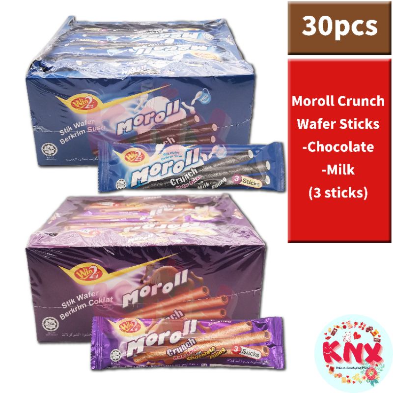 Moroll Stick Wafer Cream 30pcs (Milk, Chocolate) | Shopee Malaysia