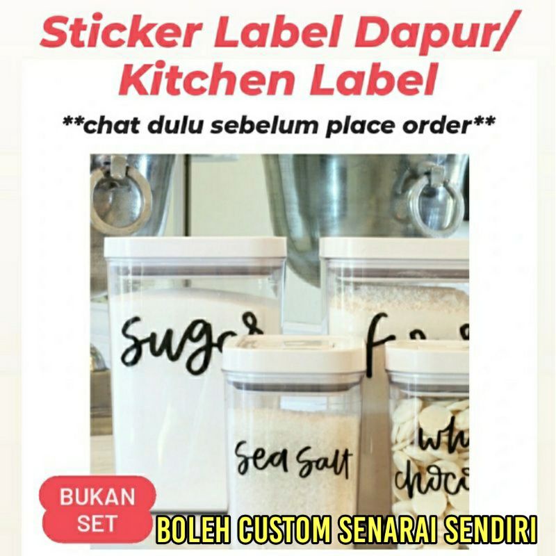 Custom Sticker Label Dapur @ Laundry / Kitchen Label / Berkualiti ...