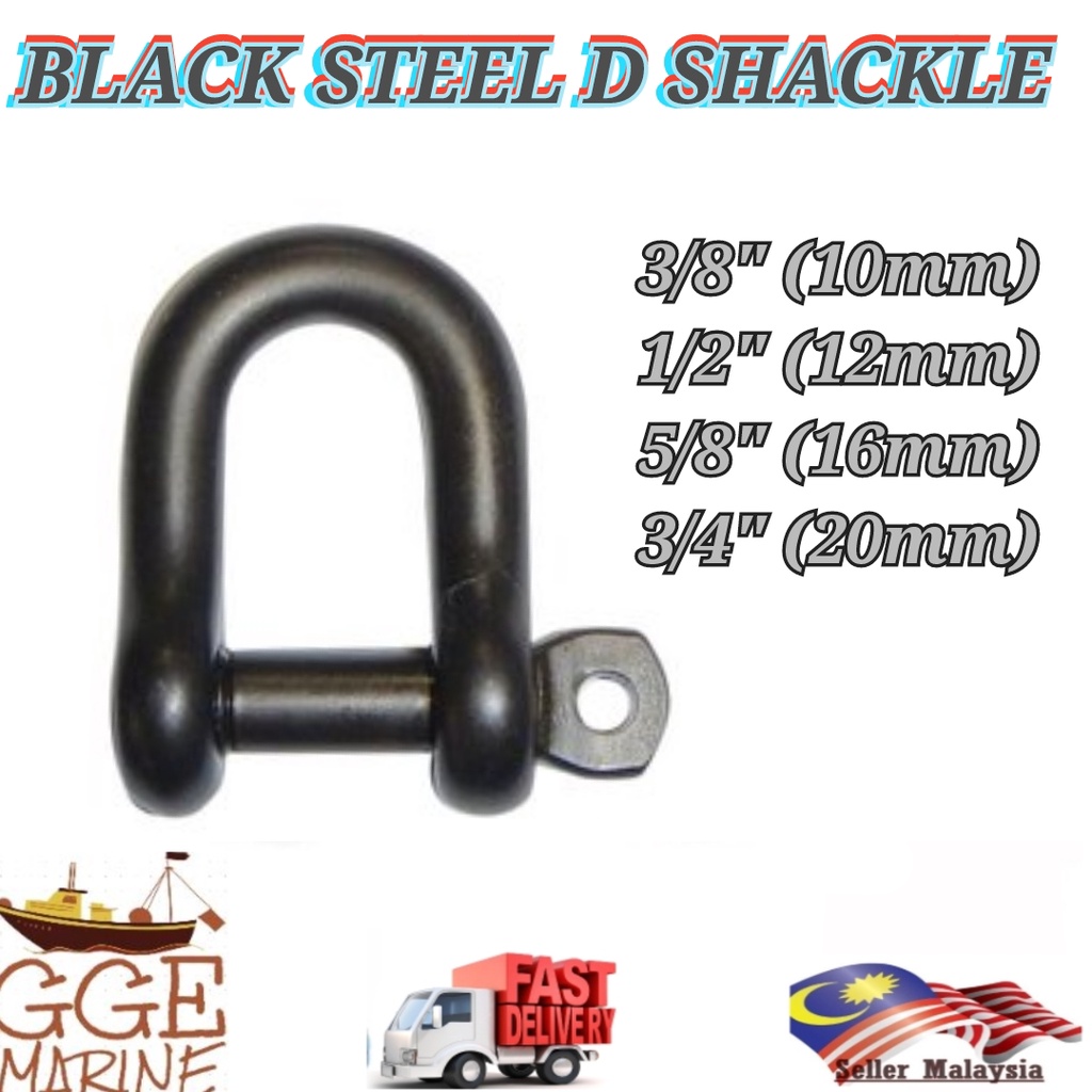 HEAVY DUTY shackle hook Black steel D shaped connecting buckle shackle ...