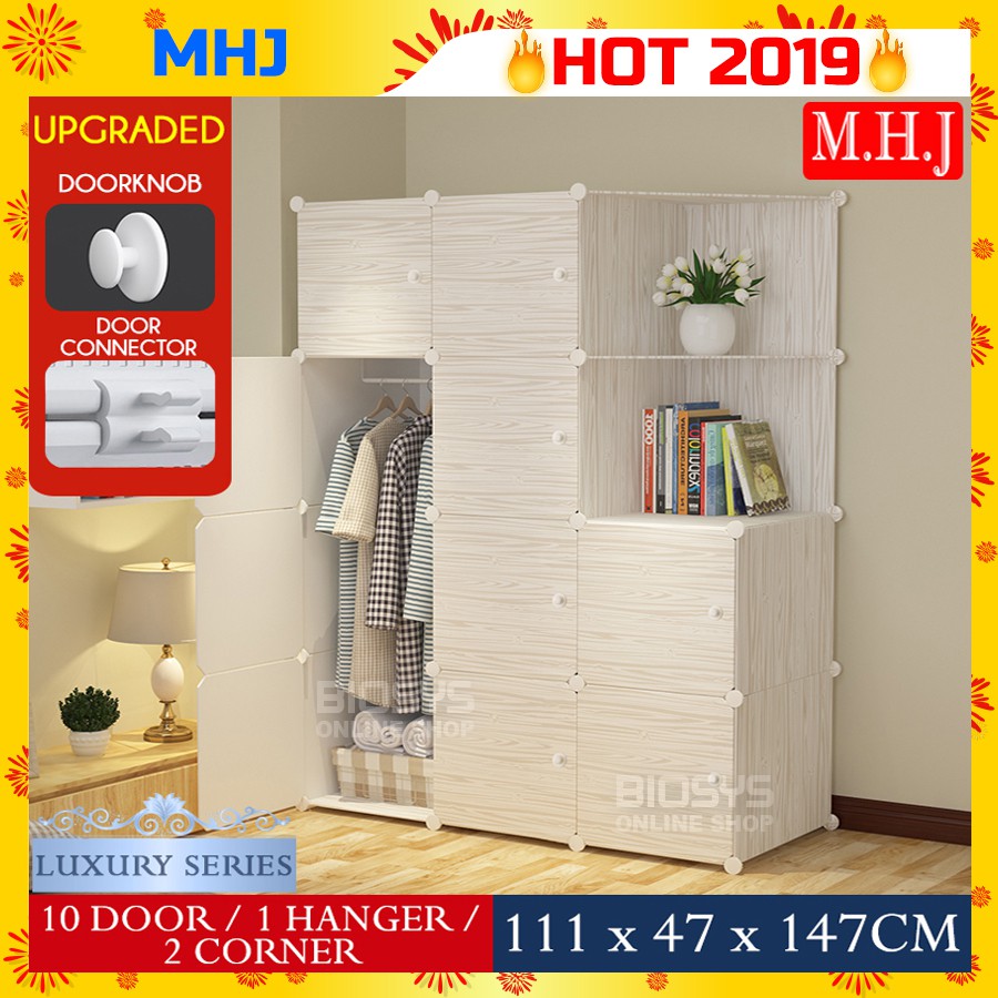 MHJ (LUXURY SERIES) Cubes Cabinet Clothes Storage DIY Wardrobe - White ...