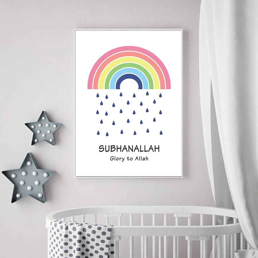 Islamic Wall Art Posters for Kids Nursery Decor Wall Pictures Canvas ...