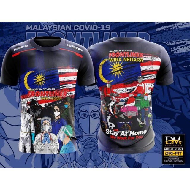 CLEARANCE SALES- Baju Full Sublimation Frontliners Covid-19 | Shopee ...