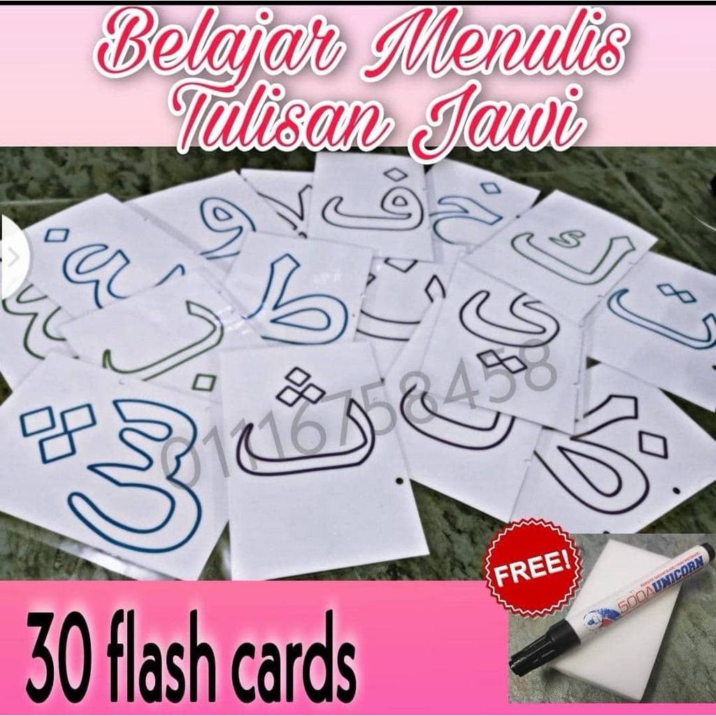 Reusable Jawi Writing Practice Flash Card | Shopee Malaysia