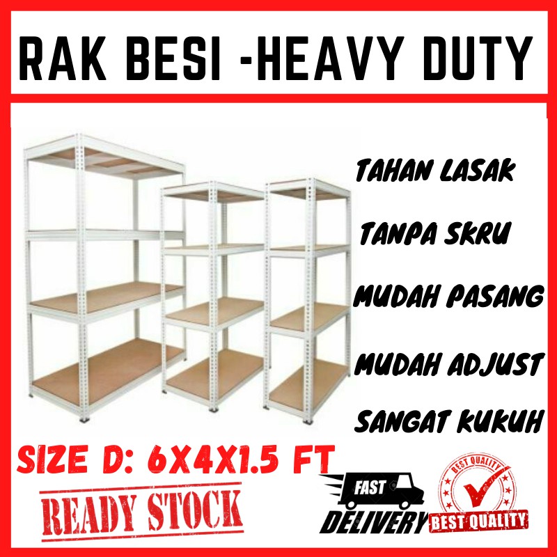 [Ready Stock] Rak Besi Mudah Dipasang / Rak Besi / Rak Stor | Shopee ...