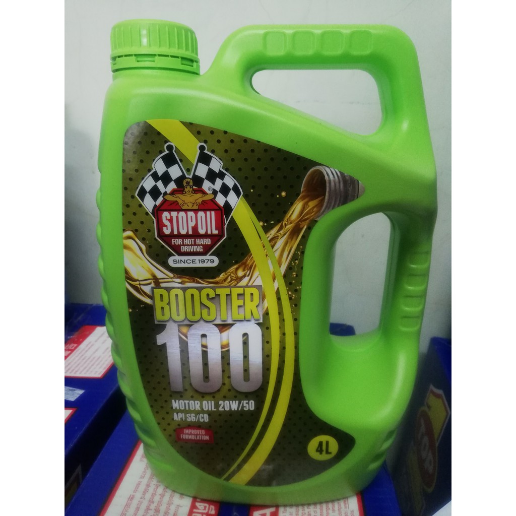 STOP OIL Booster 100 Engine Oil 20W-50 (4L) | Shopee Malaysia